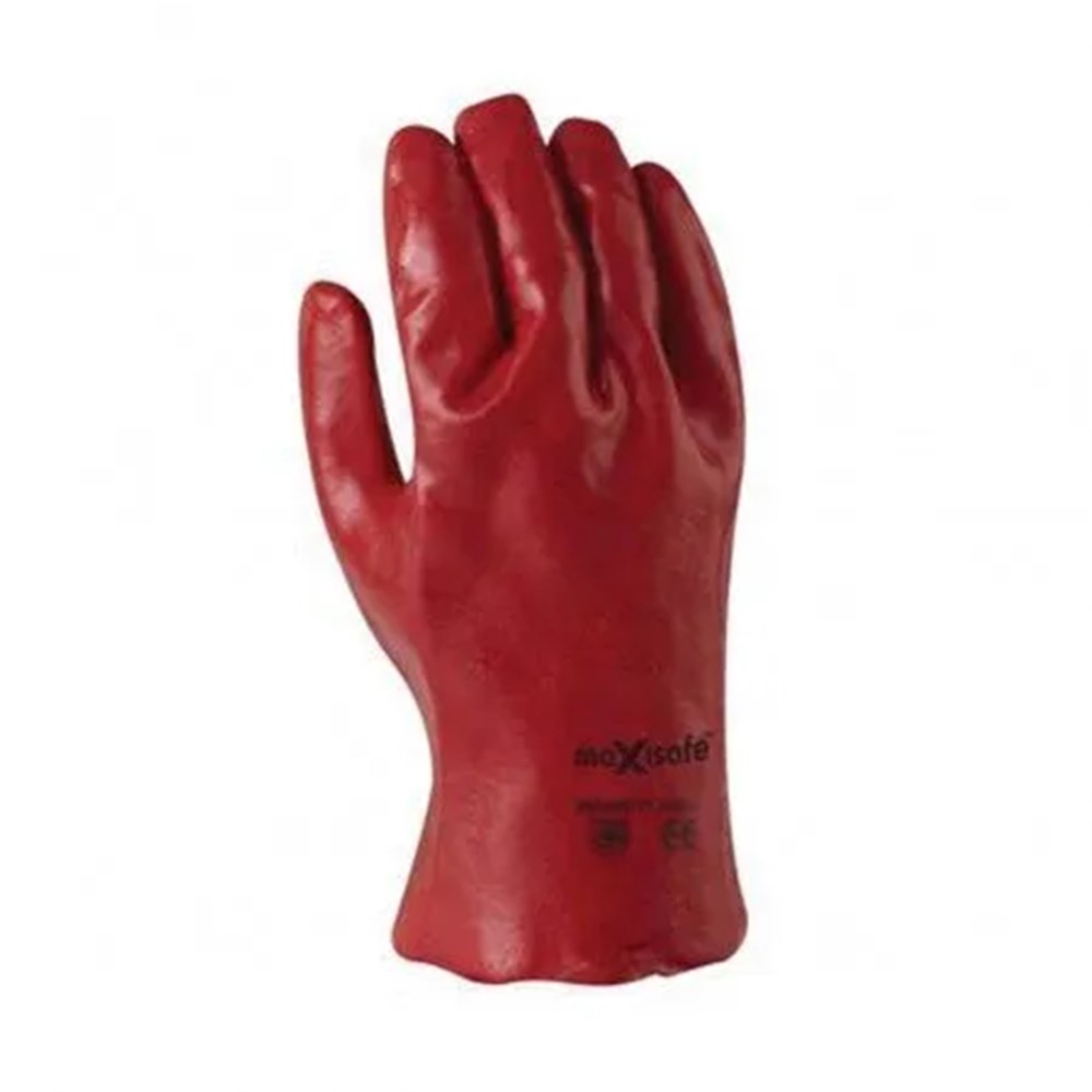 27cm Red PVC Gauntlets (One Size Fits All) - Packet of 12 - AFLO ...